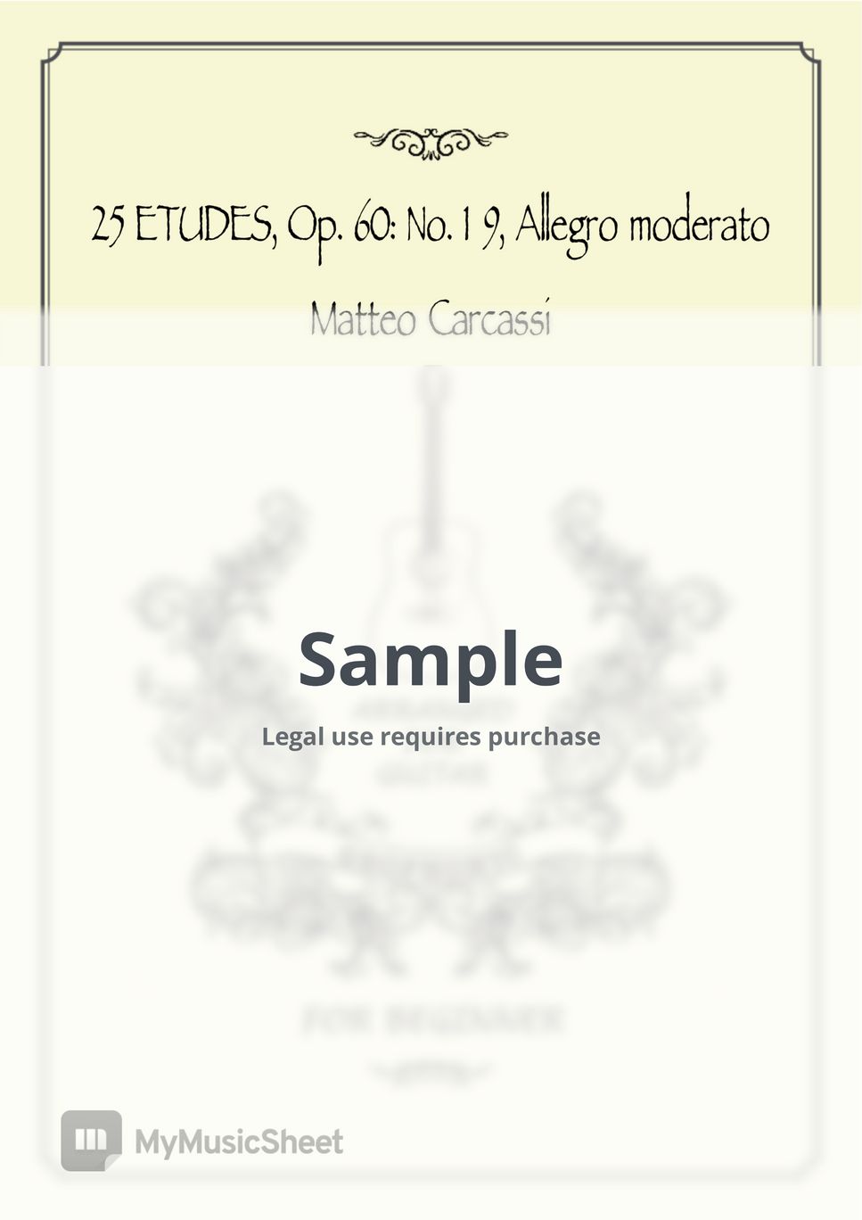 Matteo Carcassi - 25 ETUDES, Op. 60: No.19 Allegro moderato Sheets by ...