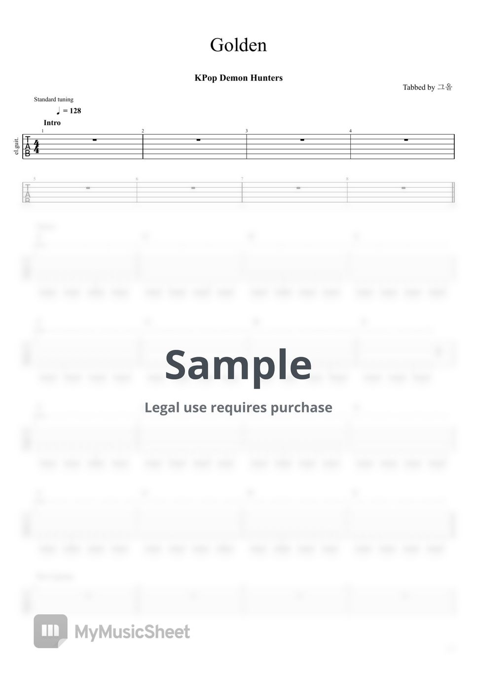 KPop Demon Hunters - Golden Sheet Music by 그올