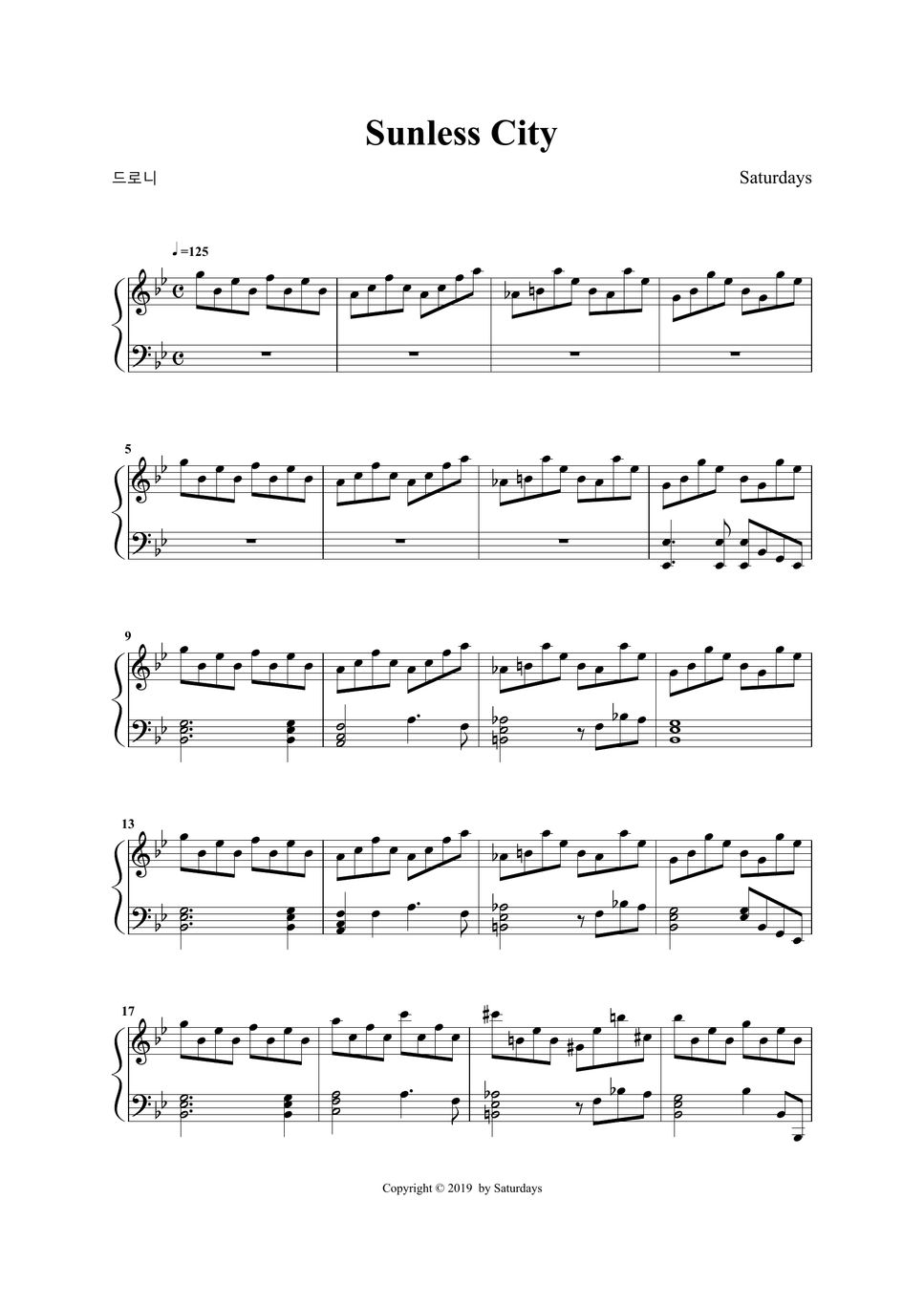 Saturdays - Sunless City Sheets by 드로니