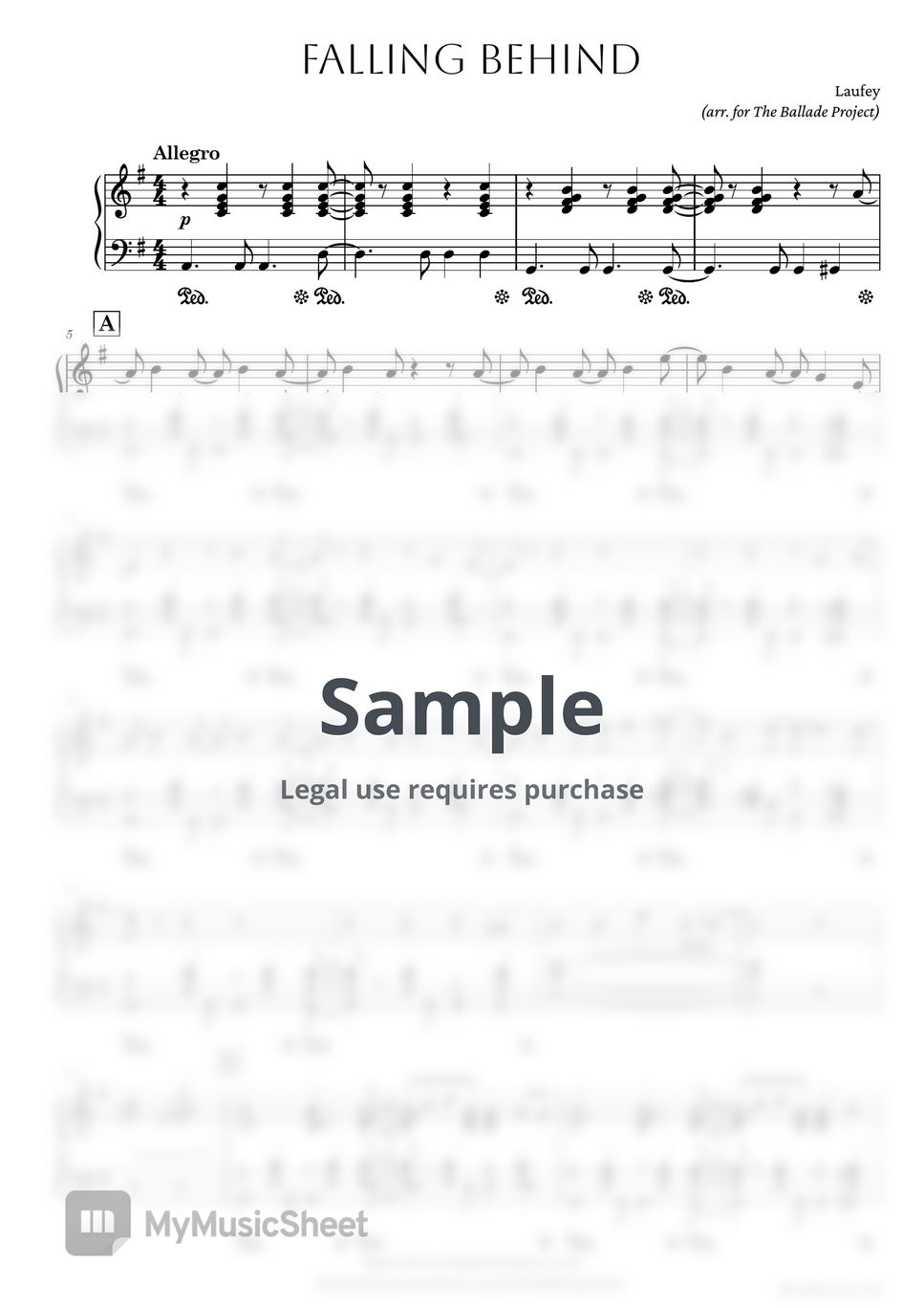 Laufey - Falling Behind 악보 by The Ballade Project