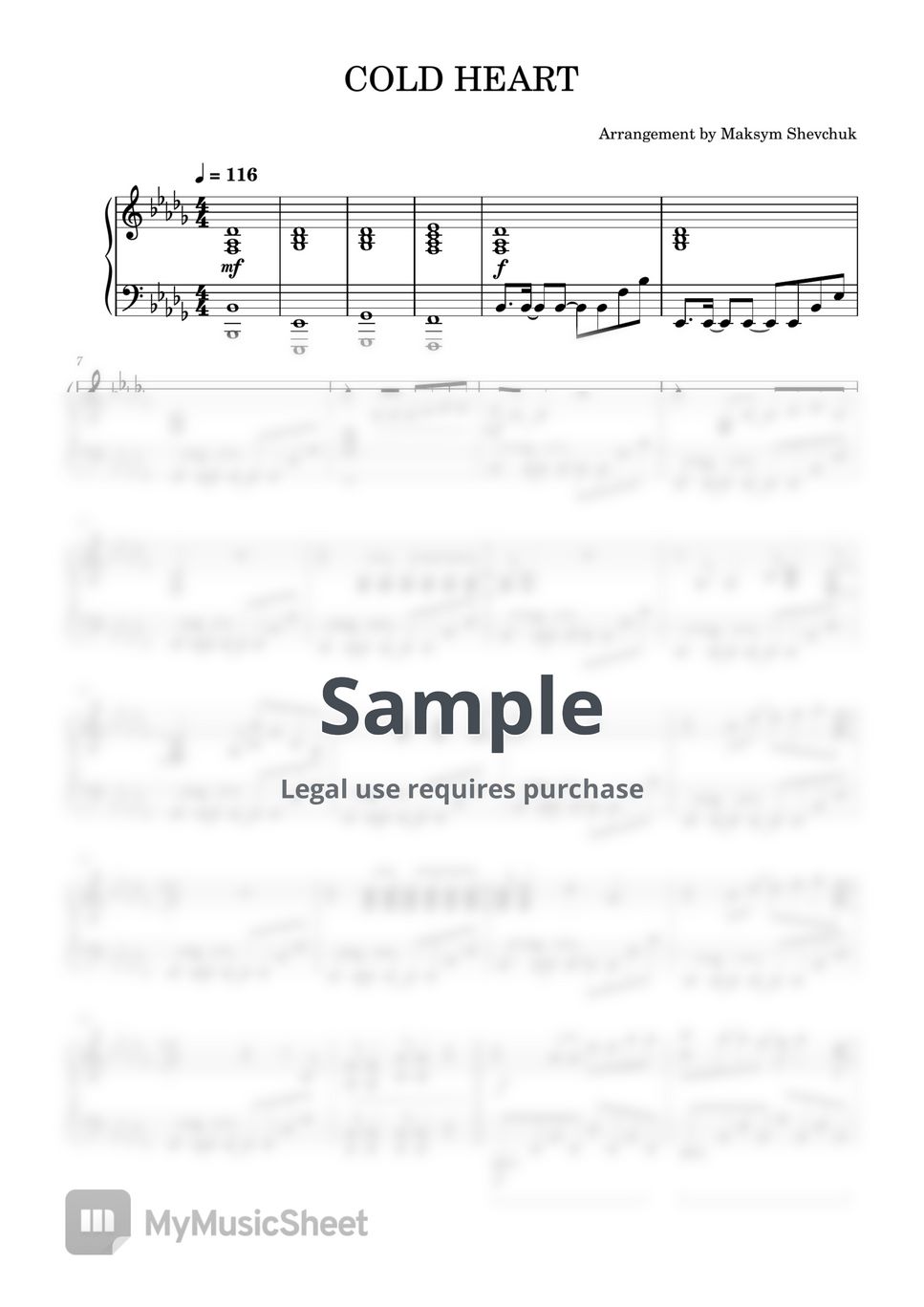 Elton John, Dua Lipa - Cold Heart 악보 by Maksym Shevchuk