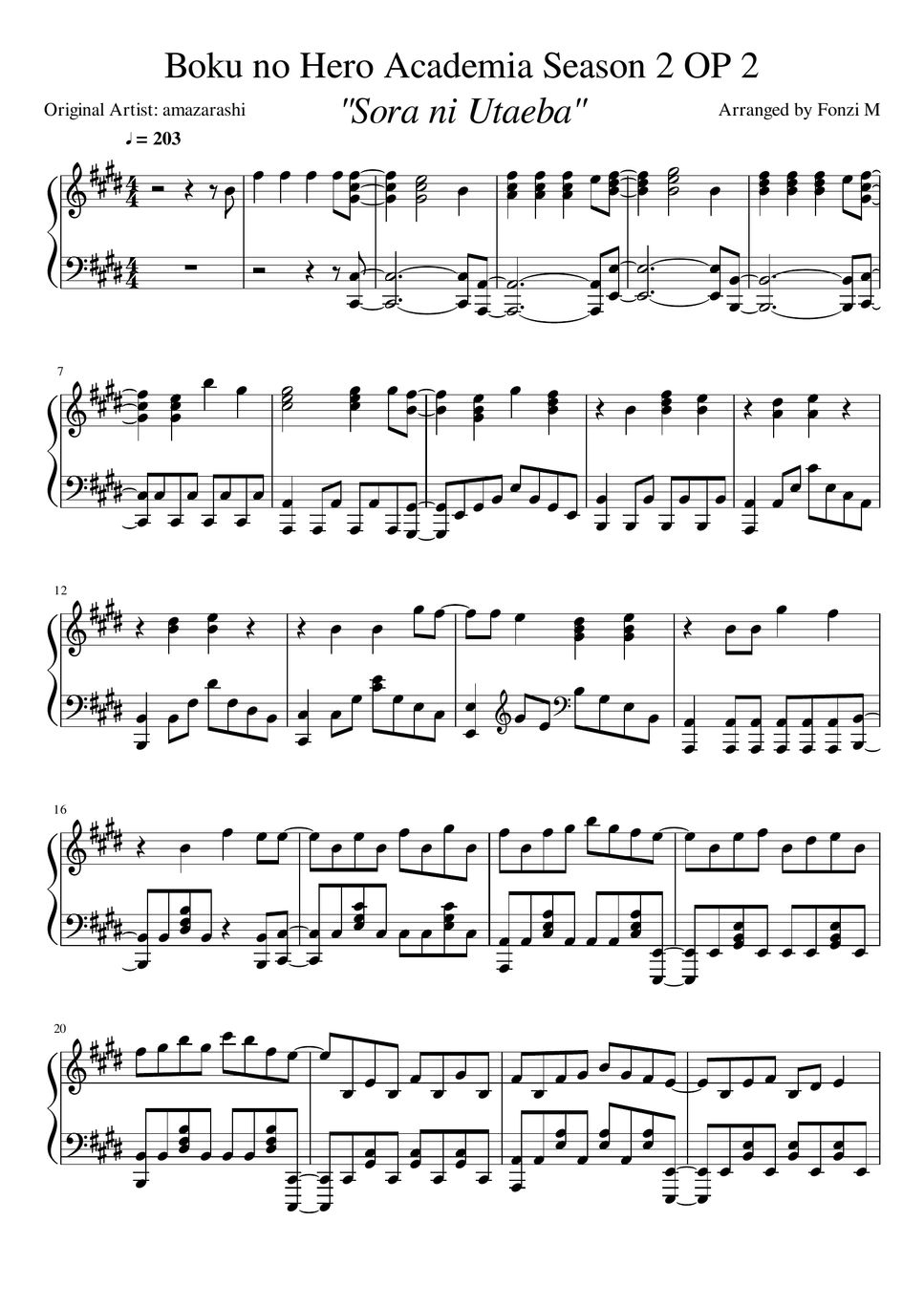 amazarashi - Boku no Hero Academia Season 2 OP 2 - "Sora ni Utaeba ...