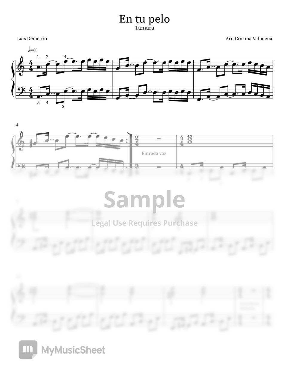 Tamara - En tu pelo Sheets by Cristina Valbuena