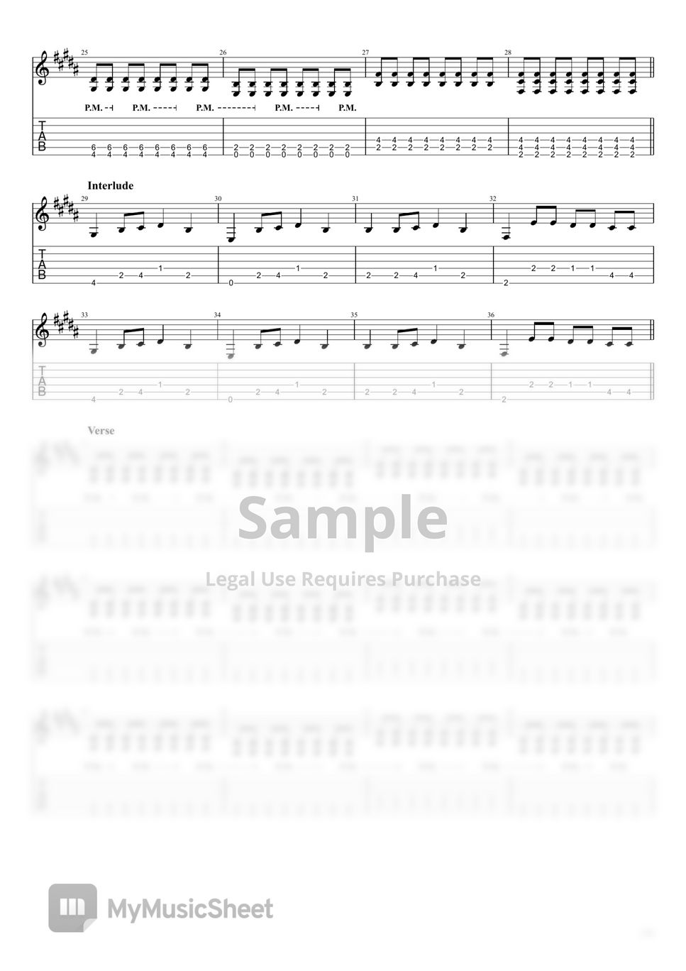 Sum 41 - The Hell Song (리드 기타) Sheet Music by 대충기타