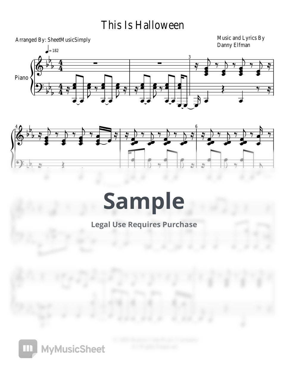 Danny Elfman - This Is Halloween Sheets by SheetMusicSimply