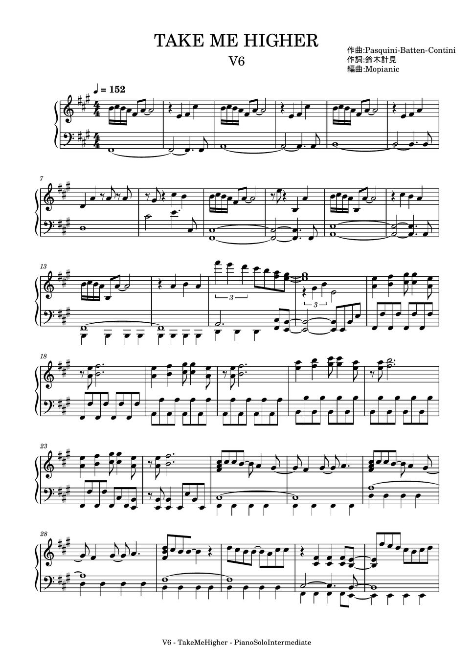 V6 - TAKE ME HIGHER (Mopianic) Sheets by M