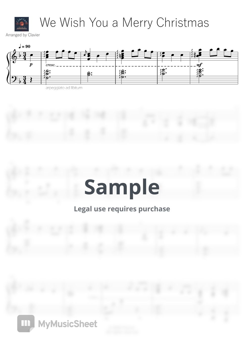 We Wish You a Merry Christmas Sheet Music by Clavier