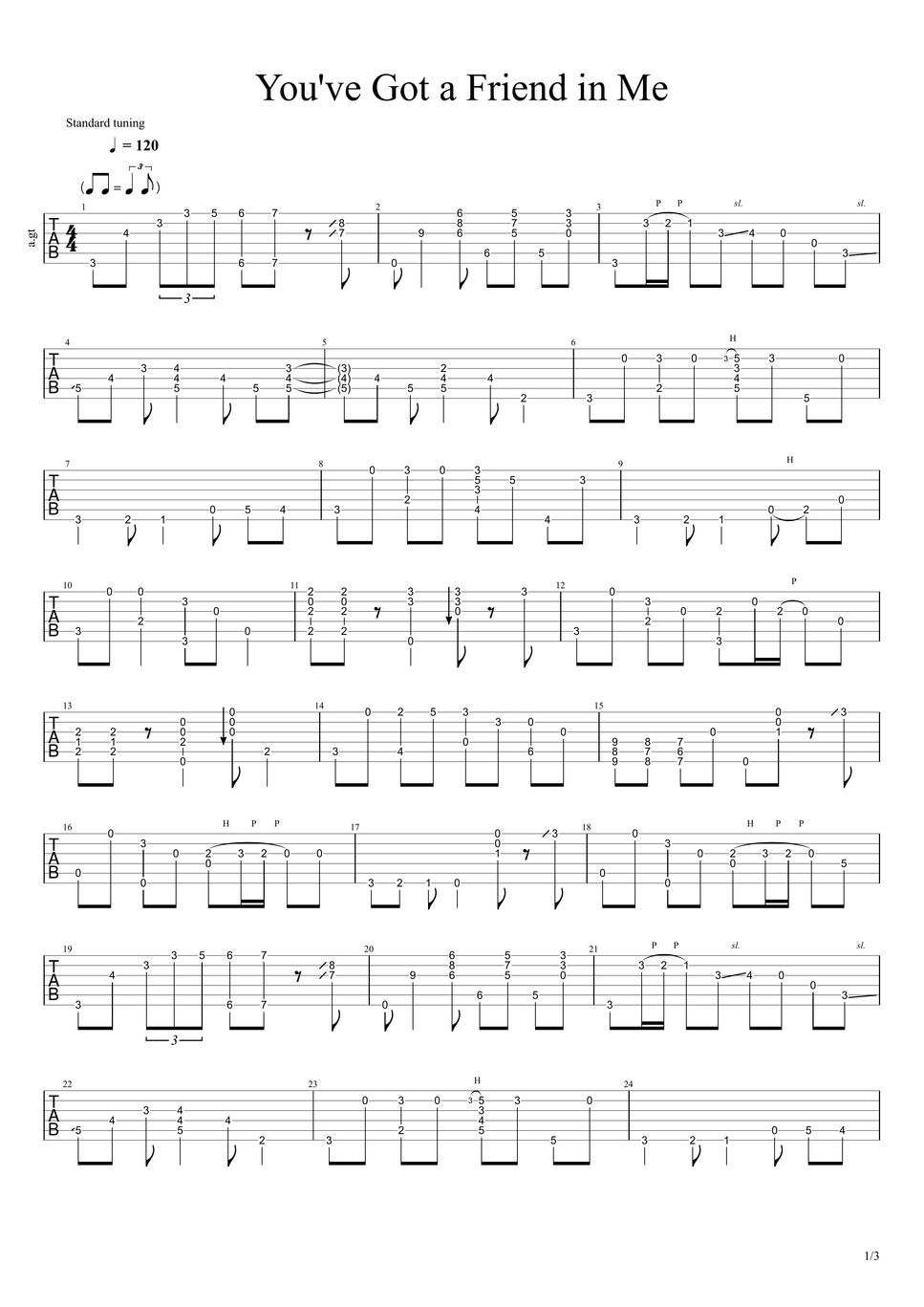 Toy Story - You've Got a Friend in Me TAB by Shin Izumi