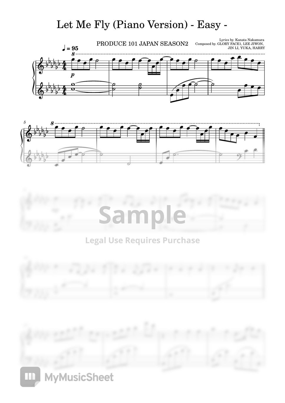 PRODUCE 101 JAPAN SEASON2 - Let Me Fly (Piano Version) (Easy) 楽譜 by ちゃん ...