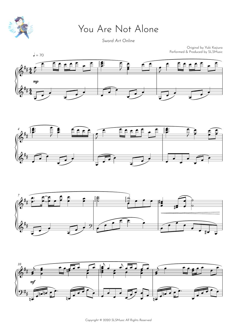 Sword Art Online - You Are Not Alone Sheet by SLSMusic