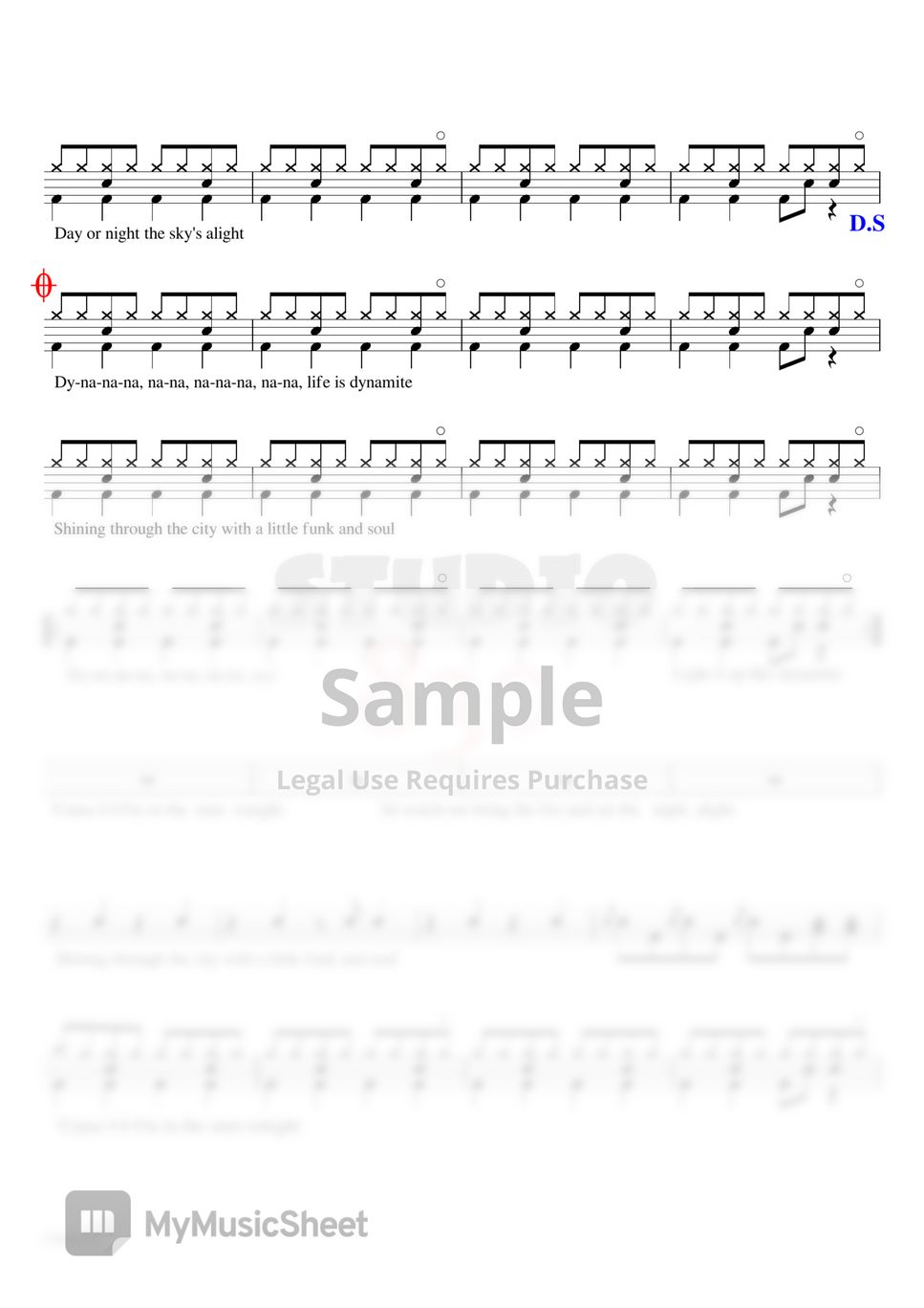 BTS - Dynamite Sheet by Studio830