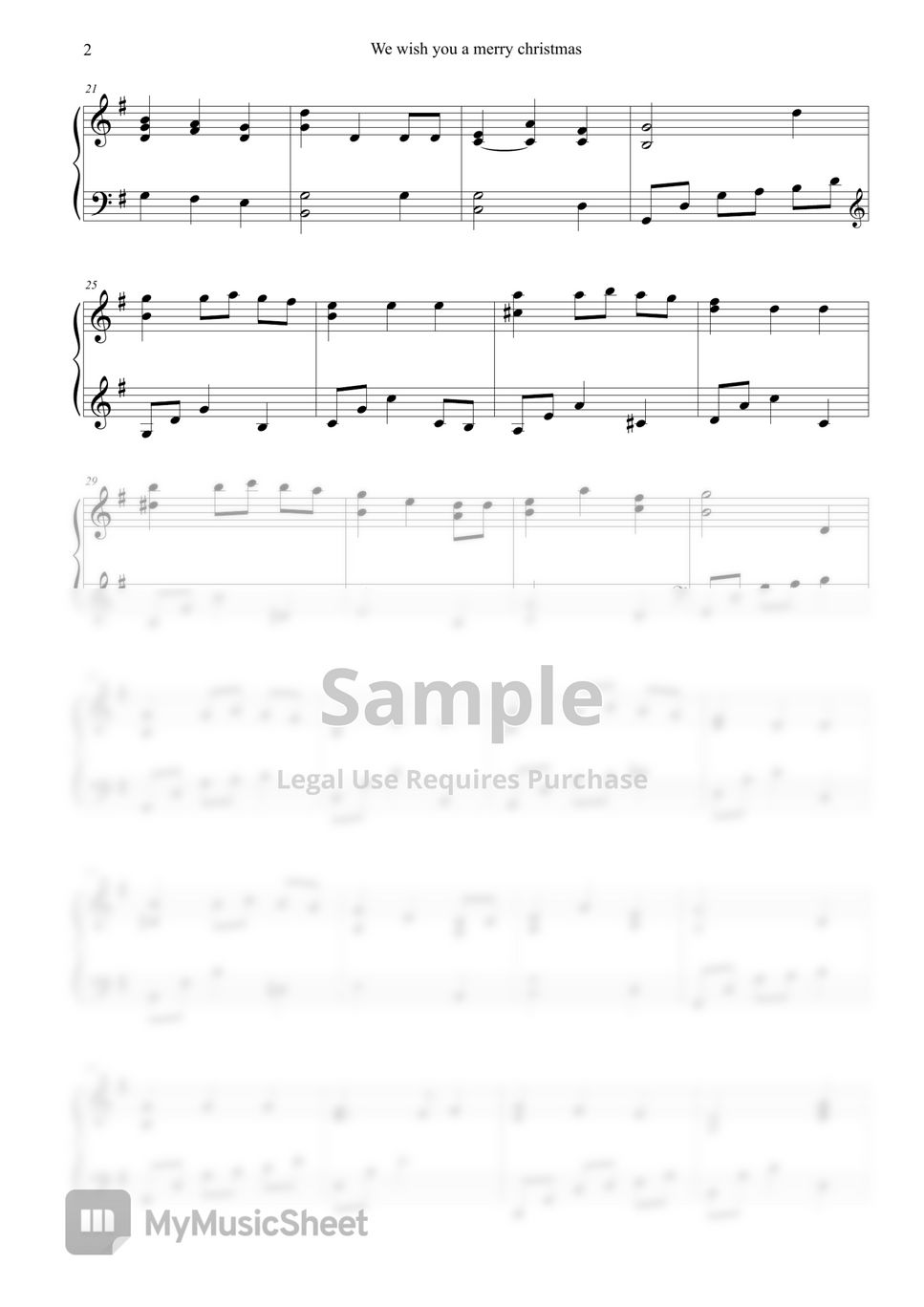 We wish you a Merry Christmas Sheet by Pianist Jin