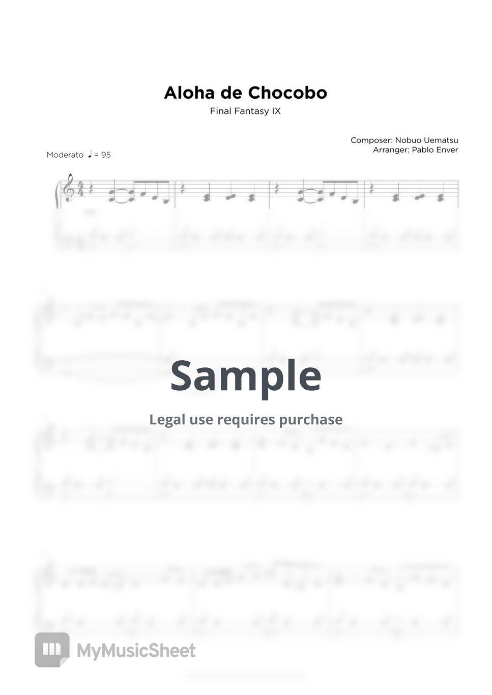 Nobuo Uematsu - Aloha de Chocobo (Piano arrangement) Sheets by Pablo Enver