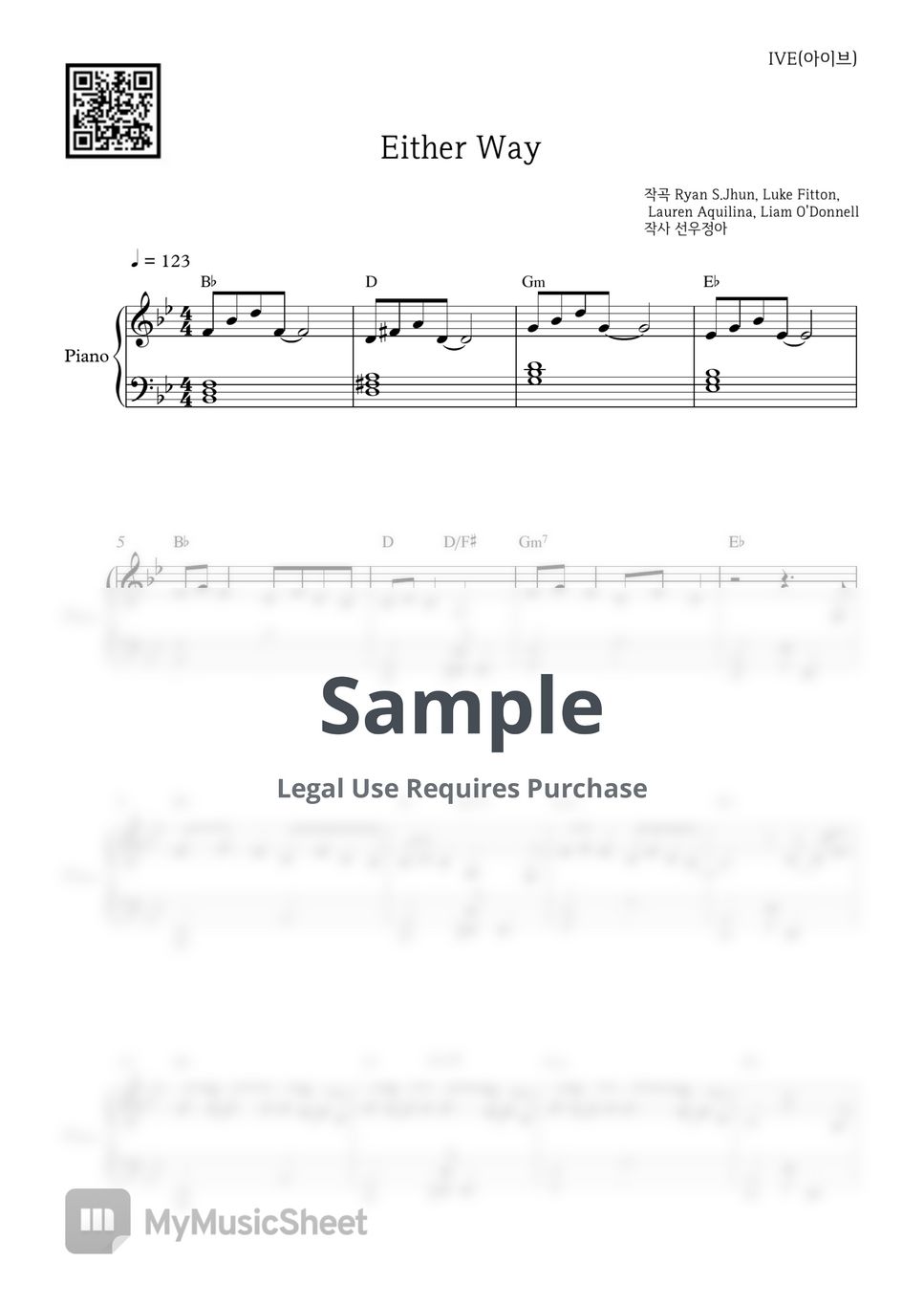 IVE 아이브 - 'Either Way’ (Easy Ver.) Sheets by PIANOiNU