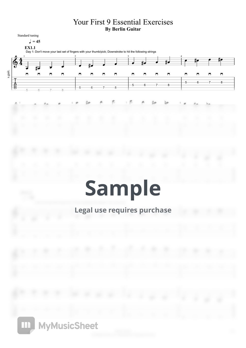 WPL Guitar - EX01 Tab + 1staff by WPL Guitar