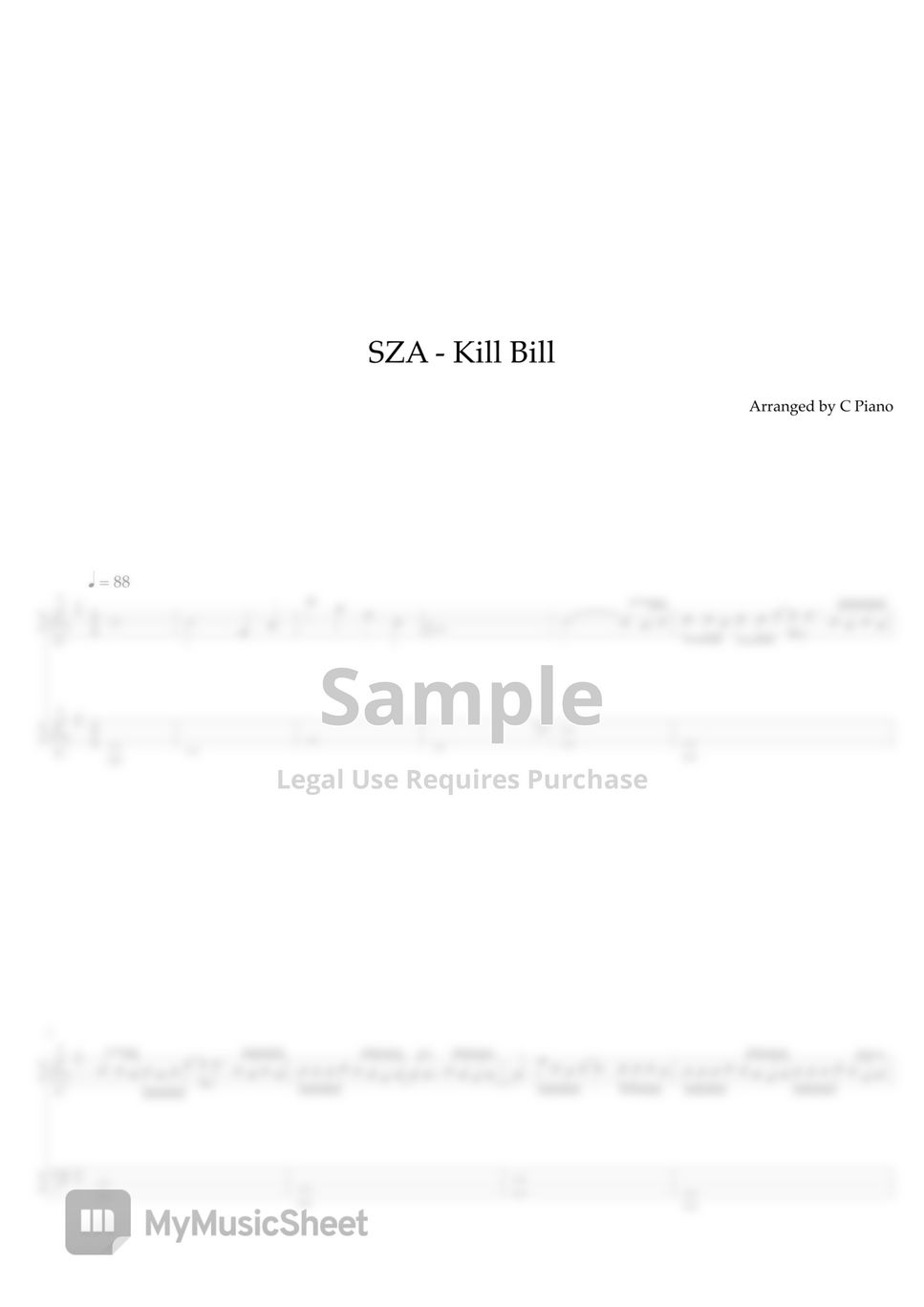 SZA - Kill Bill (Easy Version) Sheets by C Piano SZA - Kill Bill (Easy Version) Sheets by C Piano