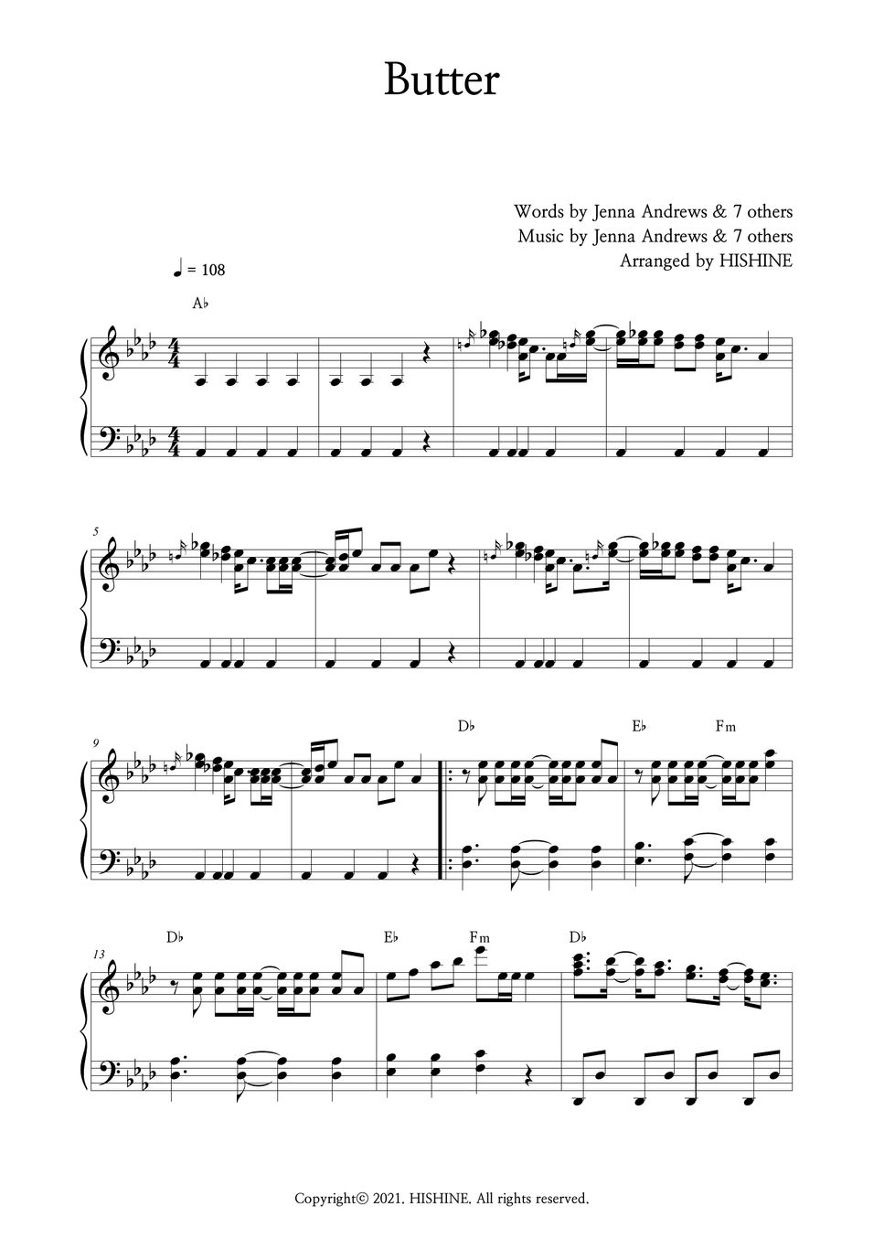 BTS - Butter Sheet by HISHINE