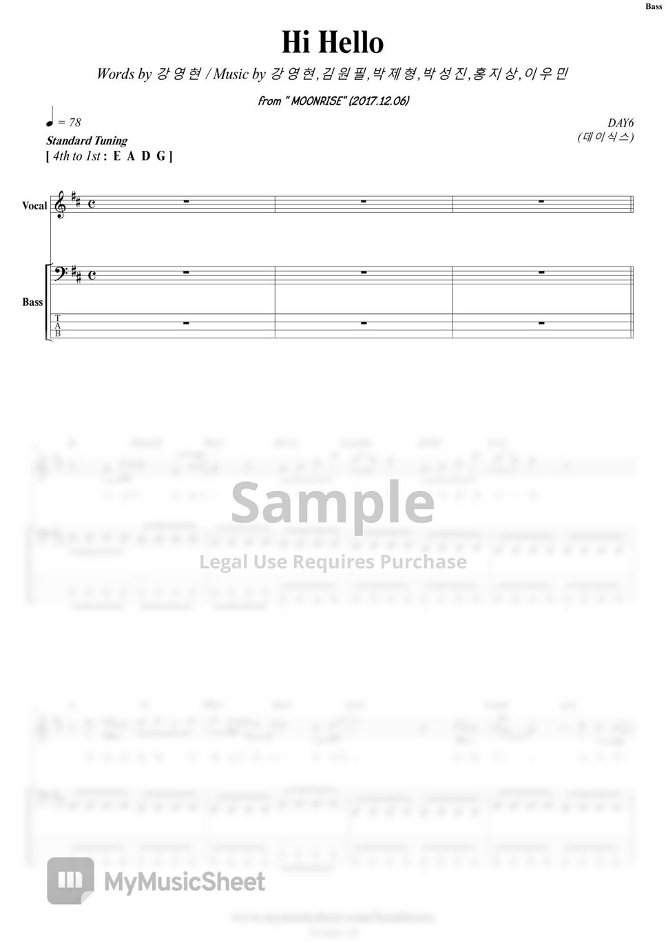 DAY6 - Hi Hello | Bandscore Sheet Music