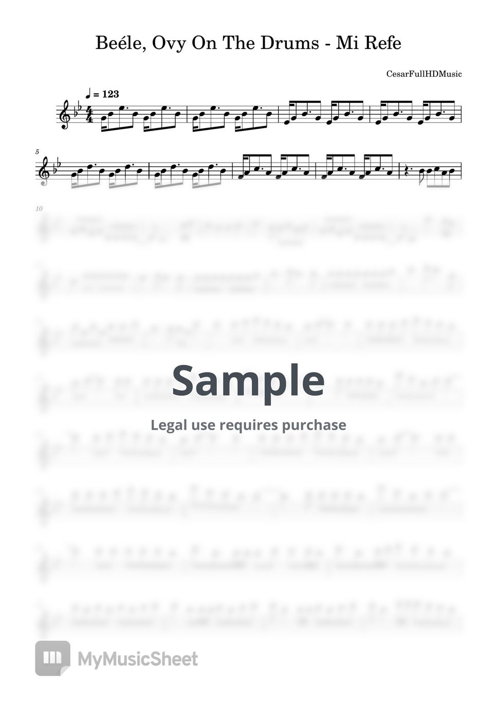 Beéle, Ovy On The Drums - Mi Refe Sheet Music