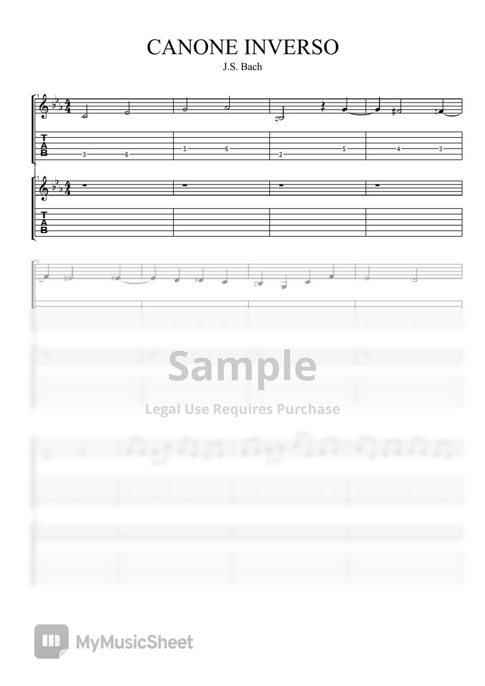 Johann Sebastian Bach - Canon 1. a 2 (cancrizans) - Musicalisches Opfer ...