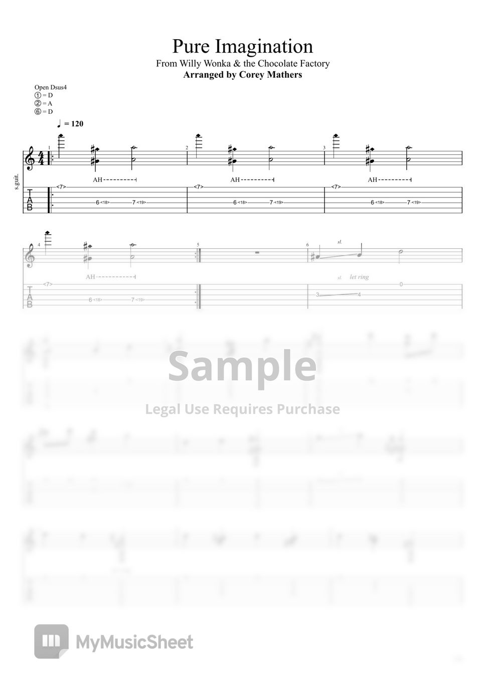 Willy Wonka - Pure Imagination Sheet Music by Corey Mathers