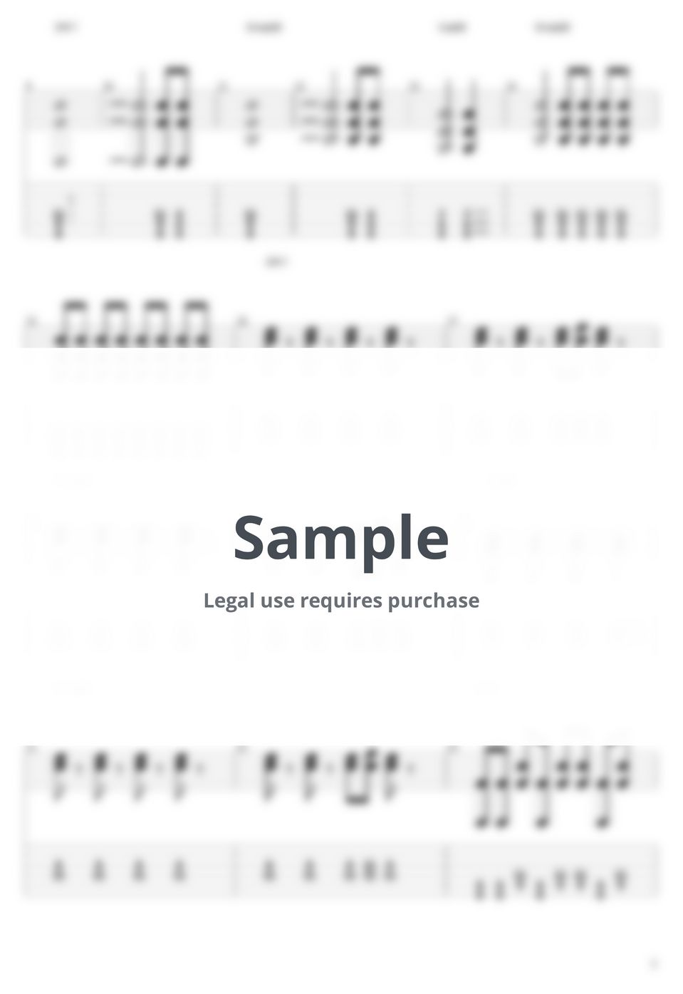 Foo Fighters - Everlong TAB+1 Staff by guitar cover with tab