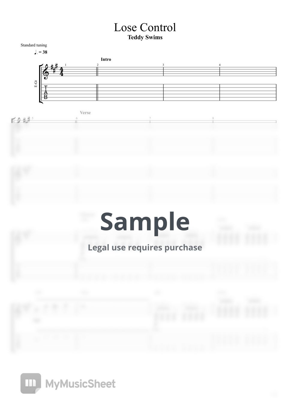 Teddy Swims - Lose Control (Live) (Guitar Cover) Sheets by DOUBLS