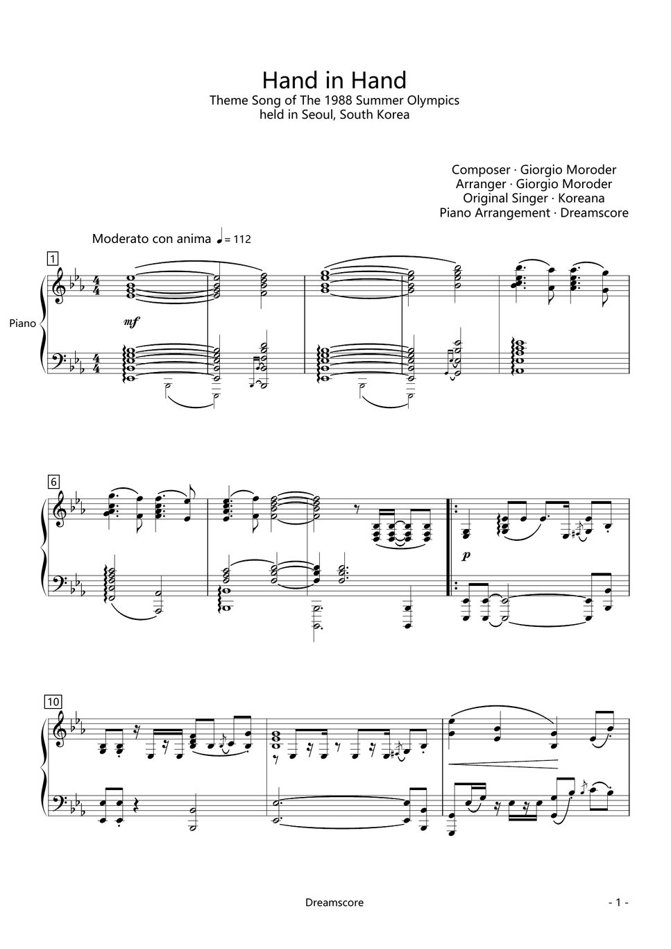 Giorgio Moroder - Hand in Hand (Theme Song of The 1988 Summer Olympics ...