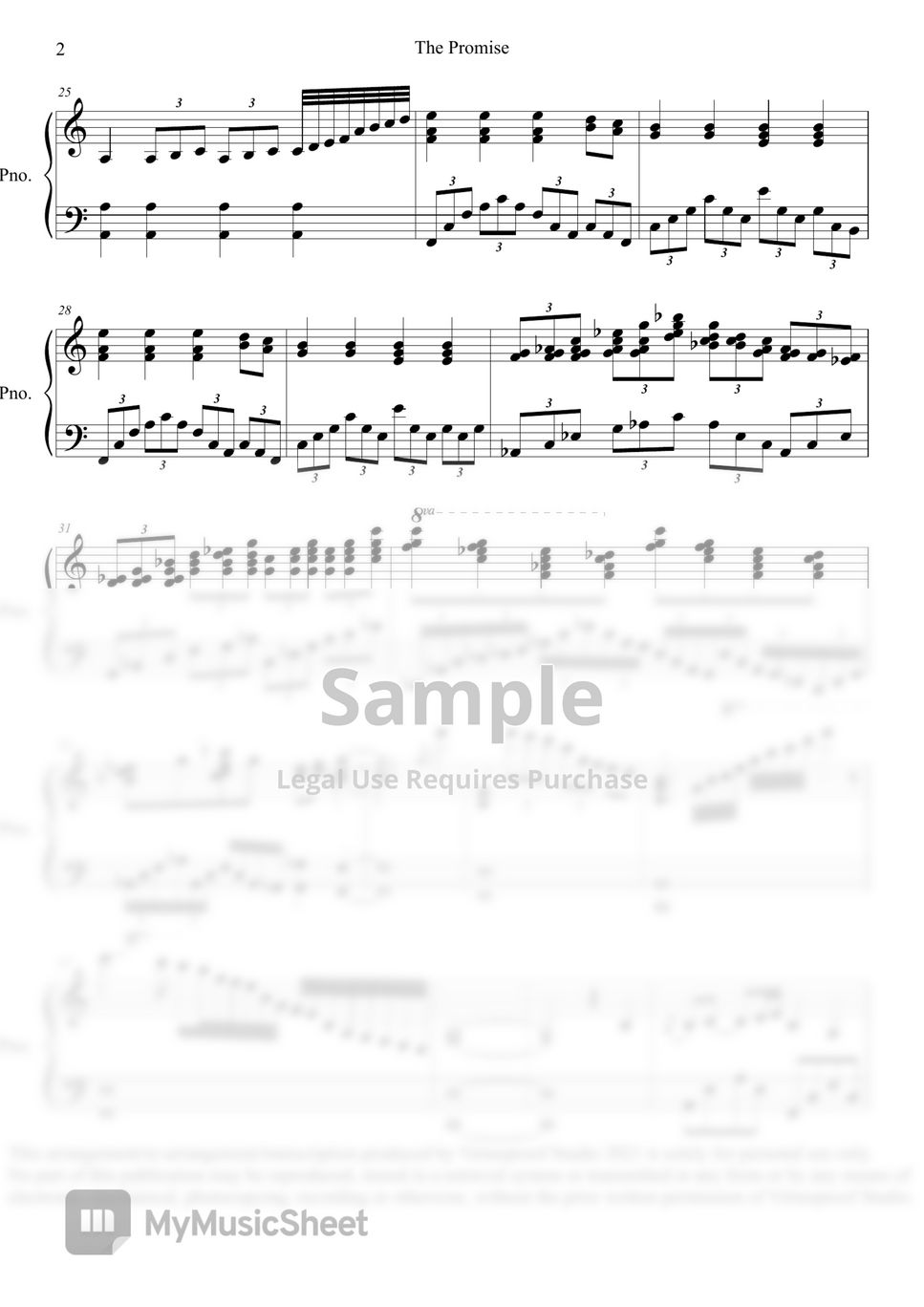 Masahi Hamauzu 浜渦 正志 - The Promise | Chikai (誓い) | Final Fantasy XIII (Piano Accomp.) 악보 by ...