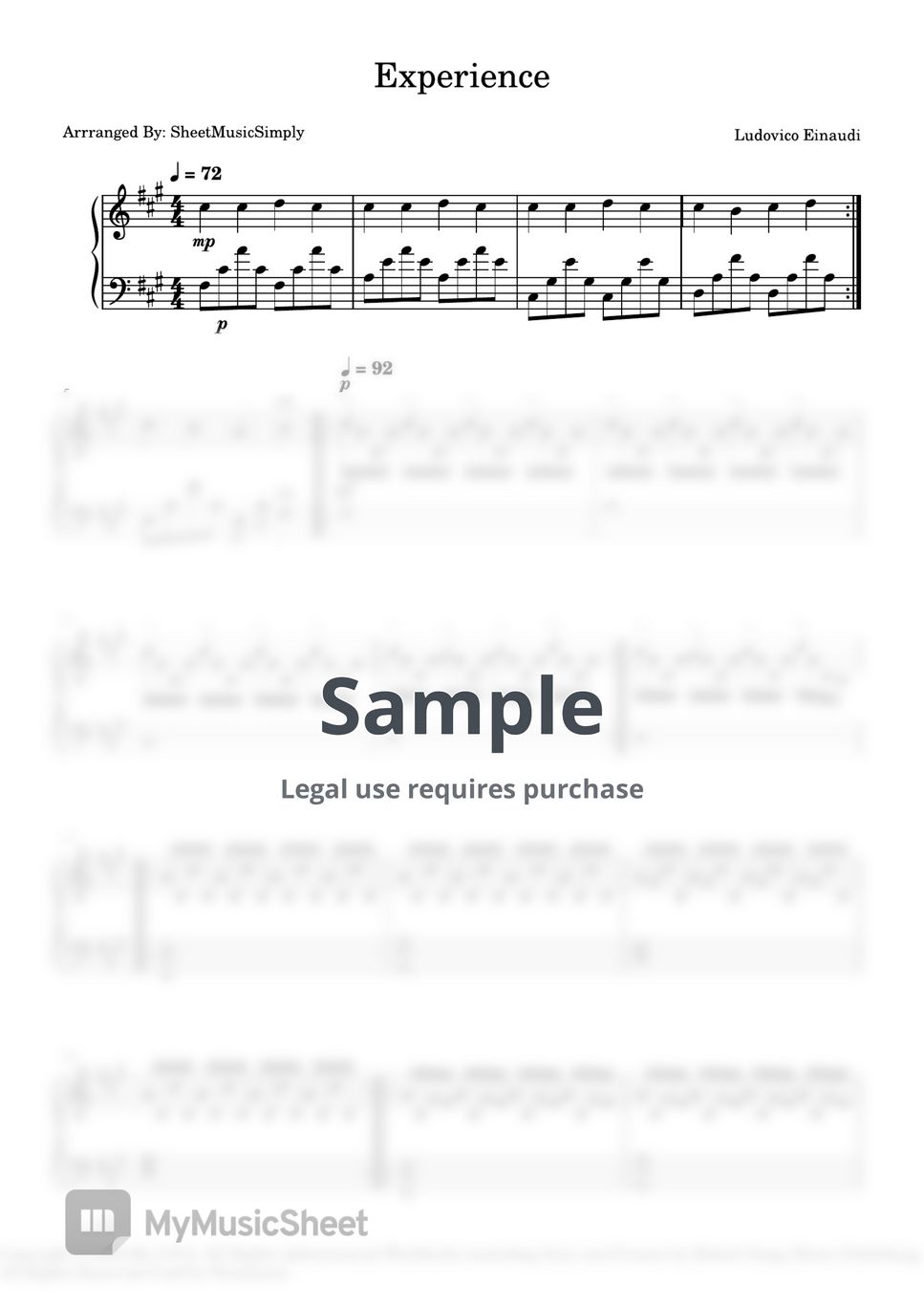 Ludovico Einaudi - Experience Sheet Music by SheetMusicSimply