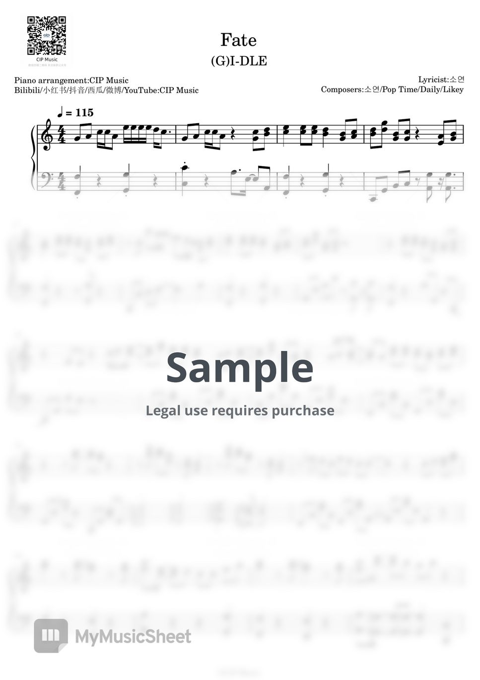 (G)I-DLE - Fate Sheet Music by CIP Music