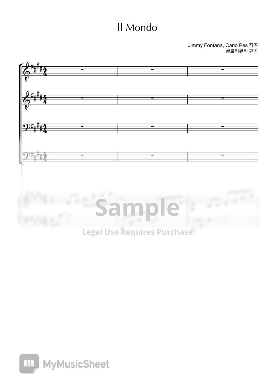 Il Volo - Il Mondo 악보 by 글로리뮤직