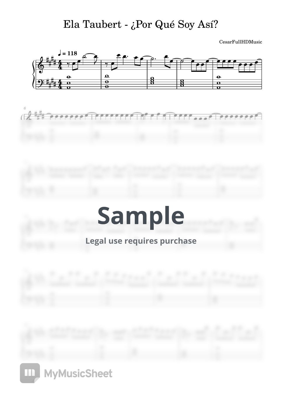 Ela Taubert - Por Qué Soy Así Sheets