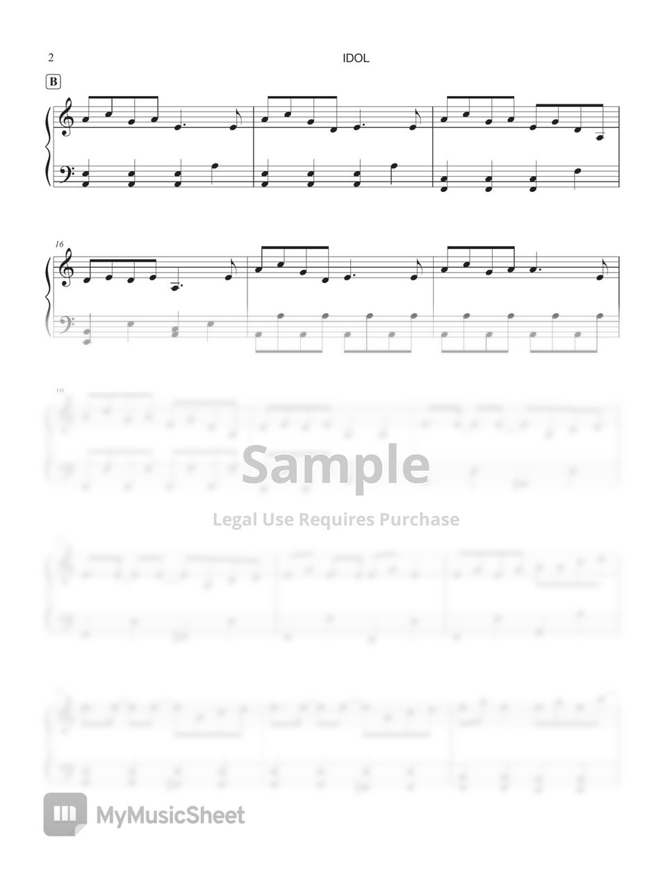 YOASOBI - Idol (Oshi no Ko OP) (2 Sheets : Hard & Easy ver.) Spartito ...