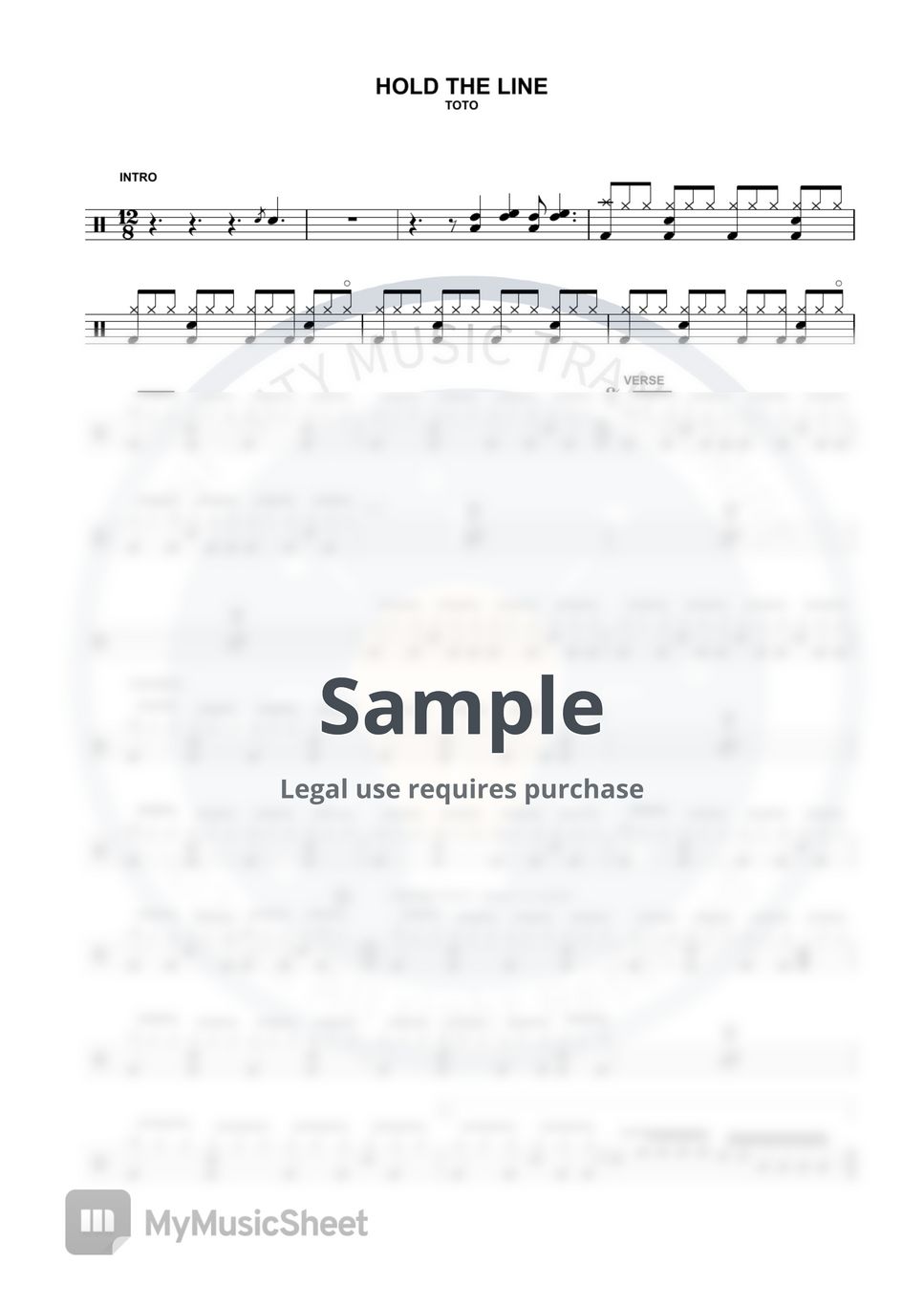 Toto - Hold the Line Sheet Music by Infinity Music Transcript