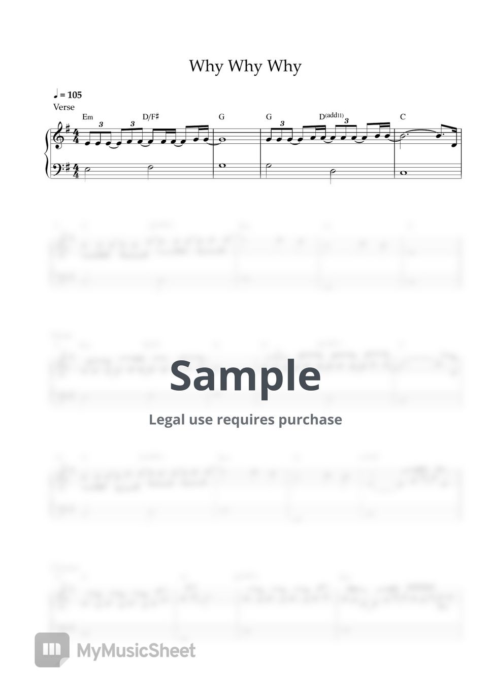 Shawn Mendes - Why Why Why (EASY PIANO SHEET) Sheets by Pianella Piano