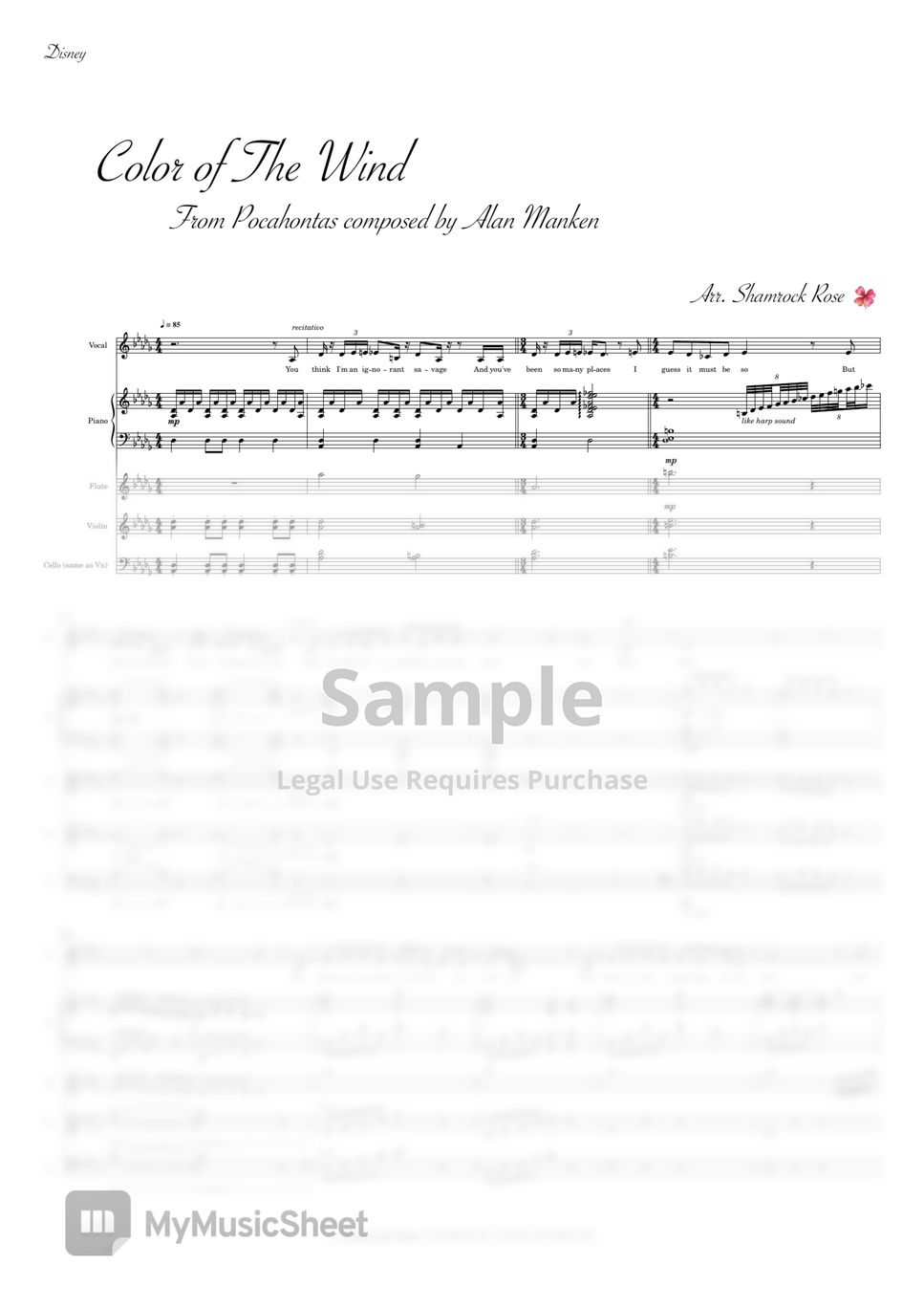 Disney Pocahontas OST - 디즈니 포카혼타스 Color of The Wind (Ensemble 앙상블 ...