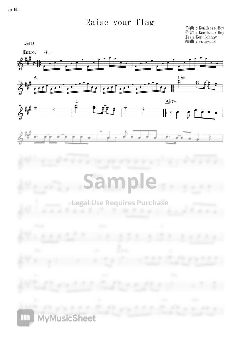 Mobile Suit Gundam: Iron-Blooded Orphans - Raise your flag (in Bb) 악보 by MAN WITH A MISSION