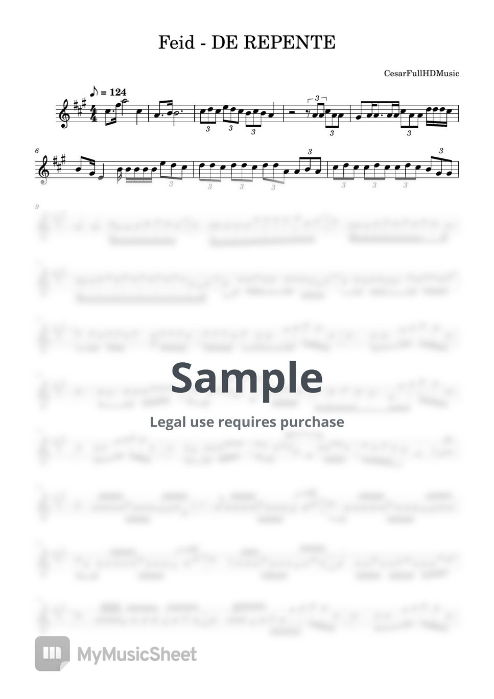 Feid - DE REPENTE Sheets