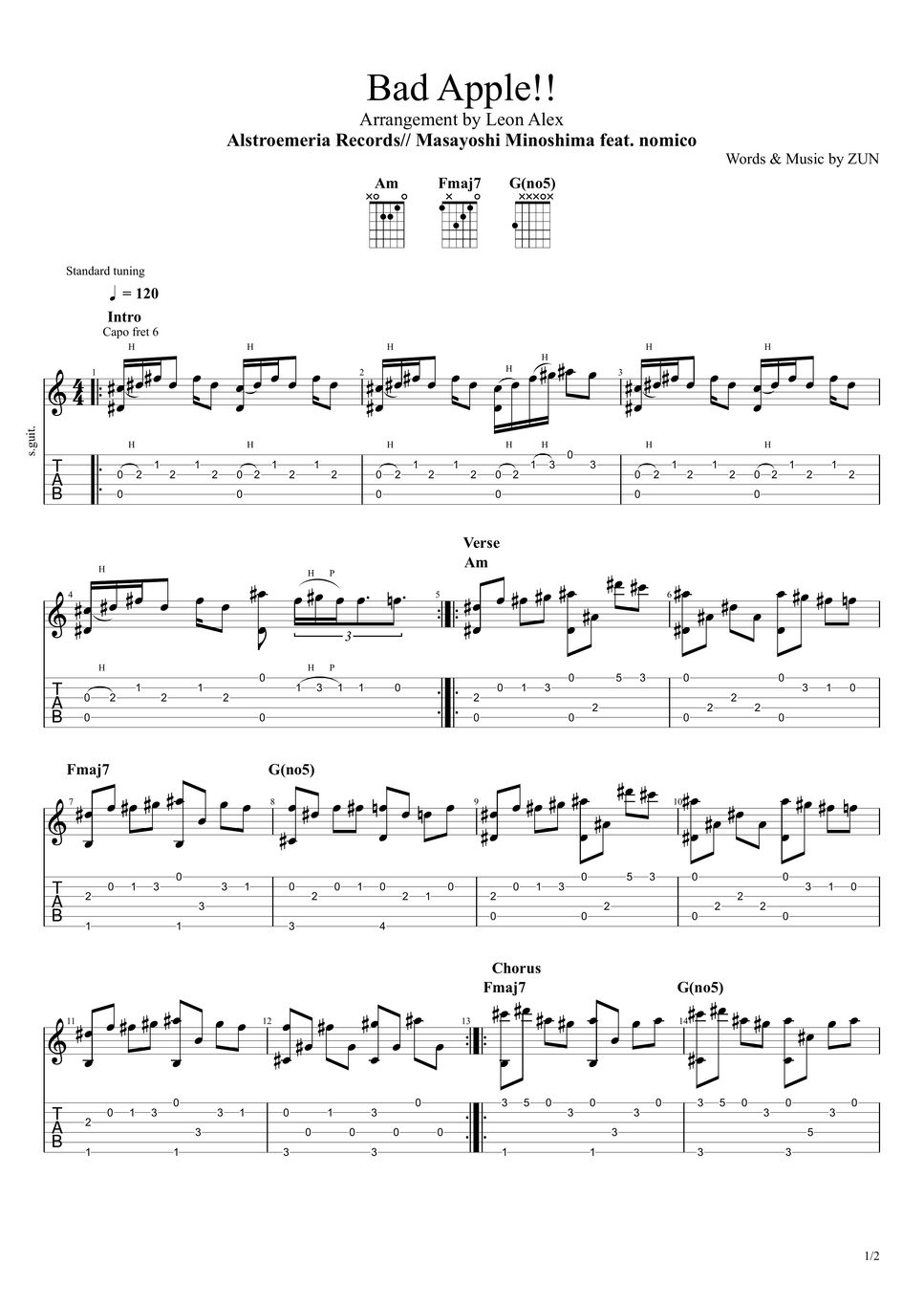 Alstroemeria Records// Masayoshi Minoshima - Bad Apple!! feat. nomico ...