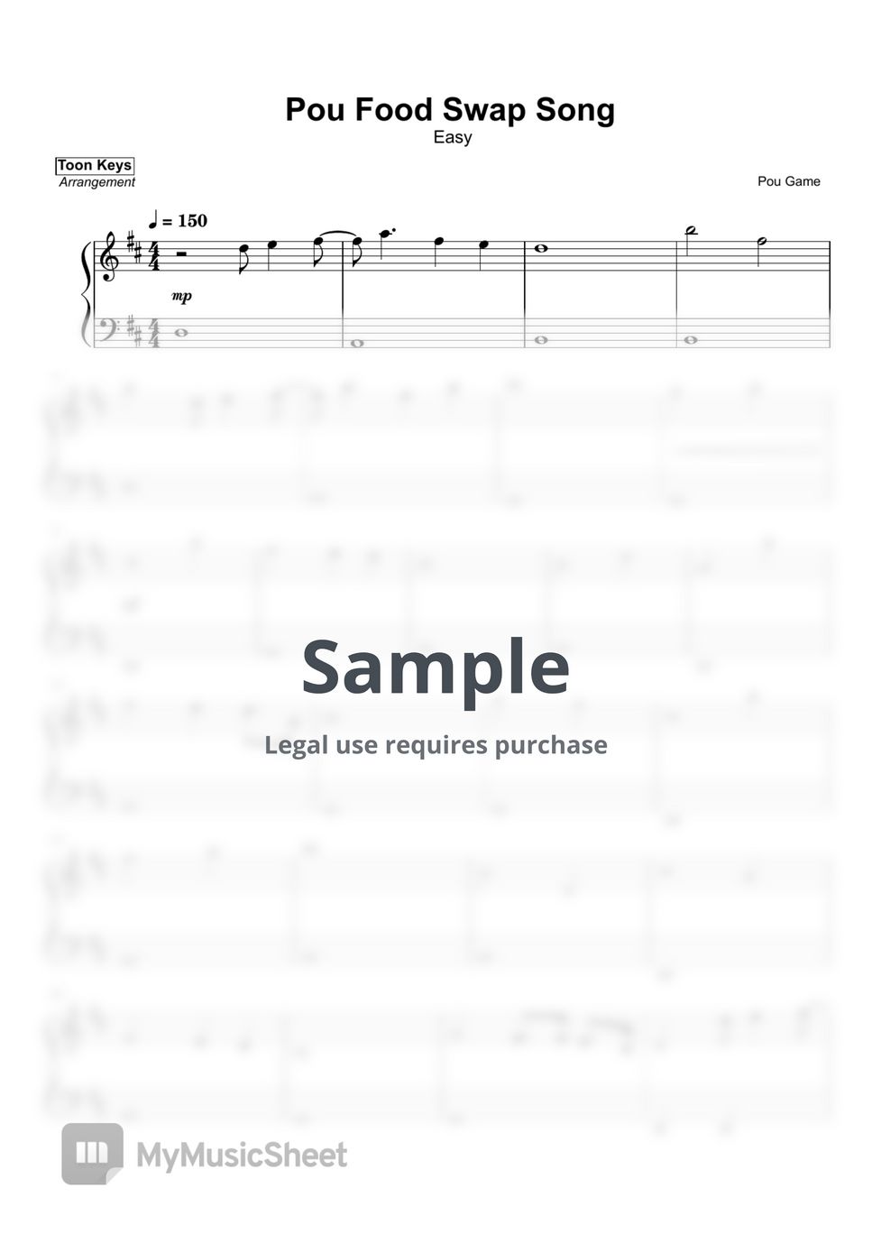 Pou - Food Swap Song Sheets by Toon Keys