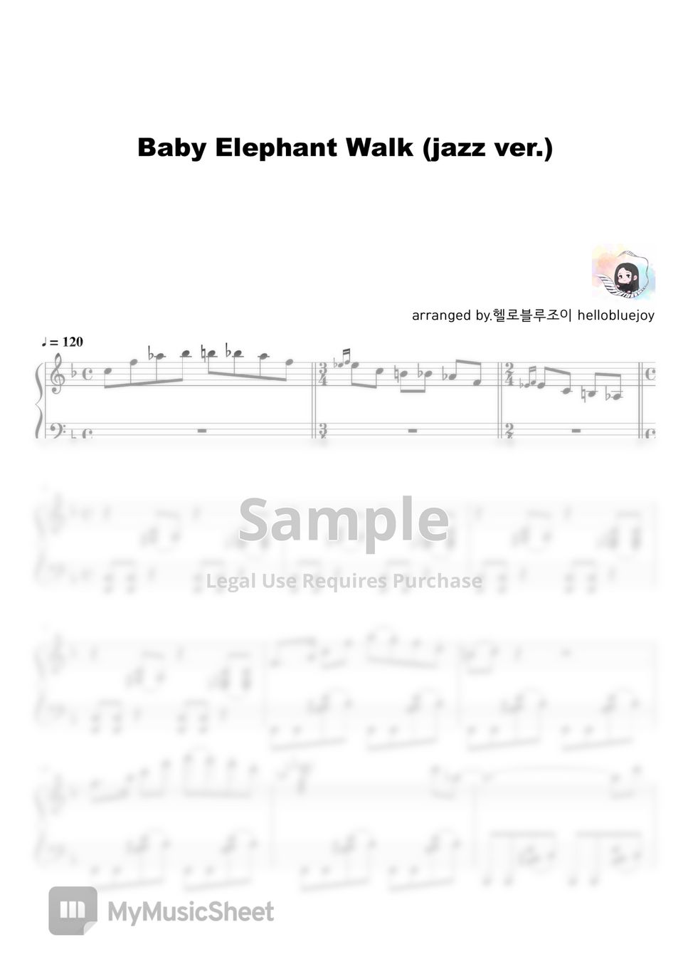 Henry Mancini - Baby Elephant Walk (jazz ver.) Sheet Music by 헬로블루조이 ...
