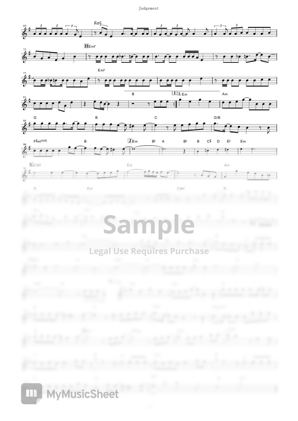 ASH DA HERO - Judgement (Blue Lock / in C) Bản nhạc by muta-sax