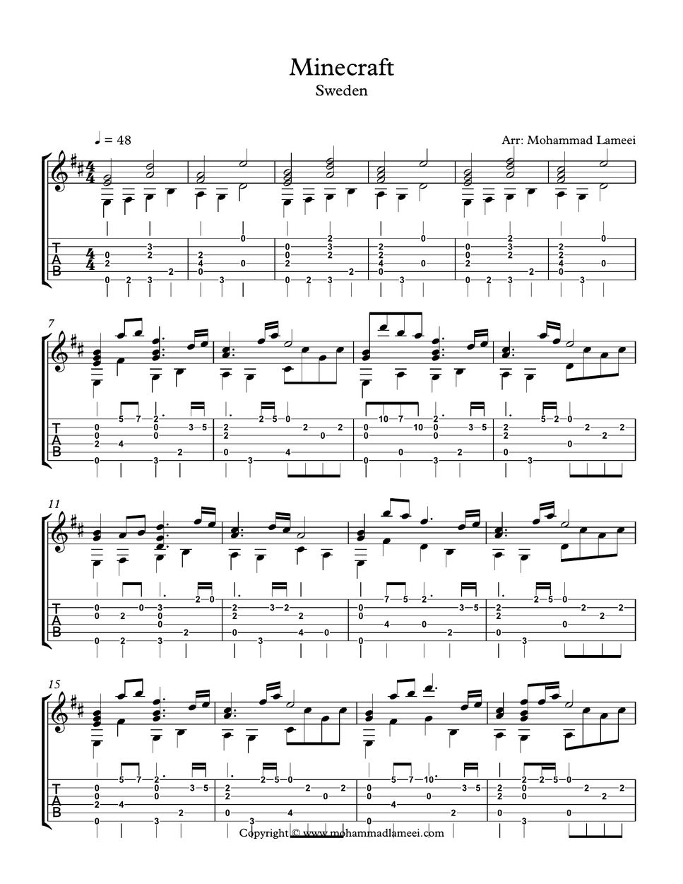 Minecraft - Minecraft Sweden Tab + 1staff by Mohammad Lameei