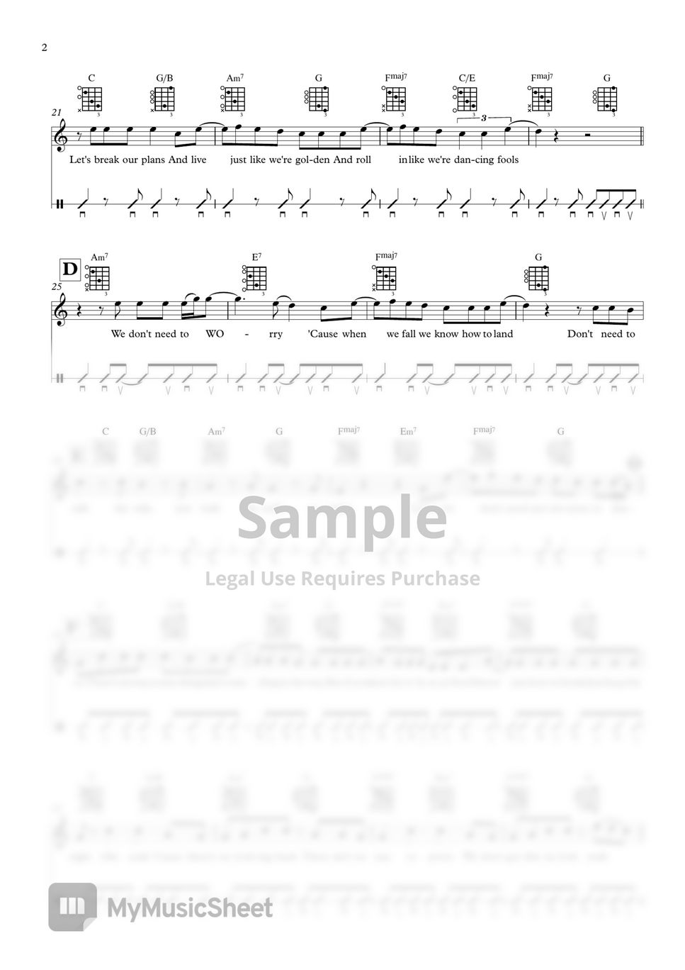 BTS(방탄소년단) - Permission to Dance (Guitar TAB) Sheets by 서동욱