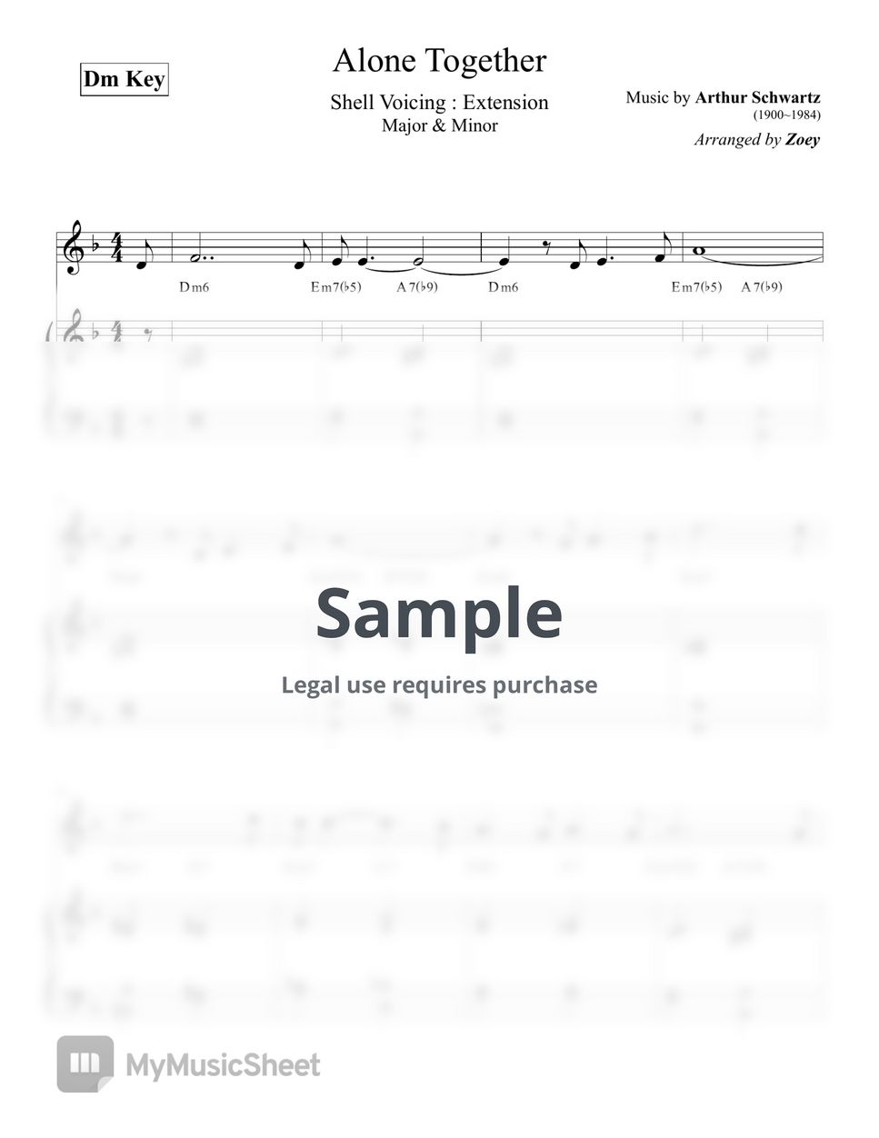 Arthur Schwartz - Alone Together Sheets by Zoey