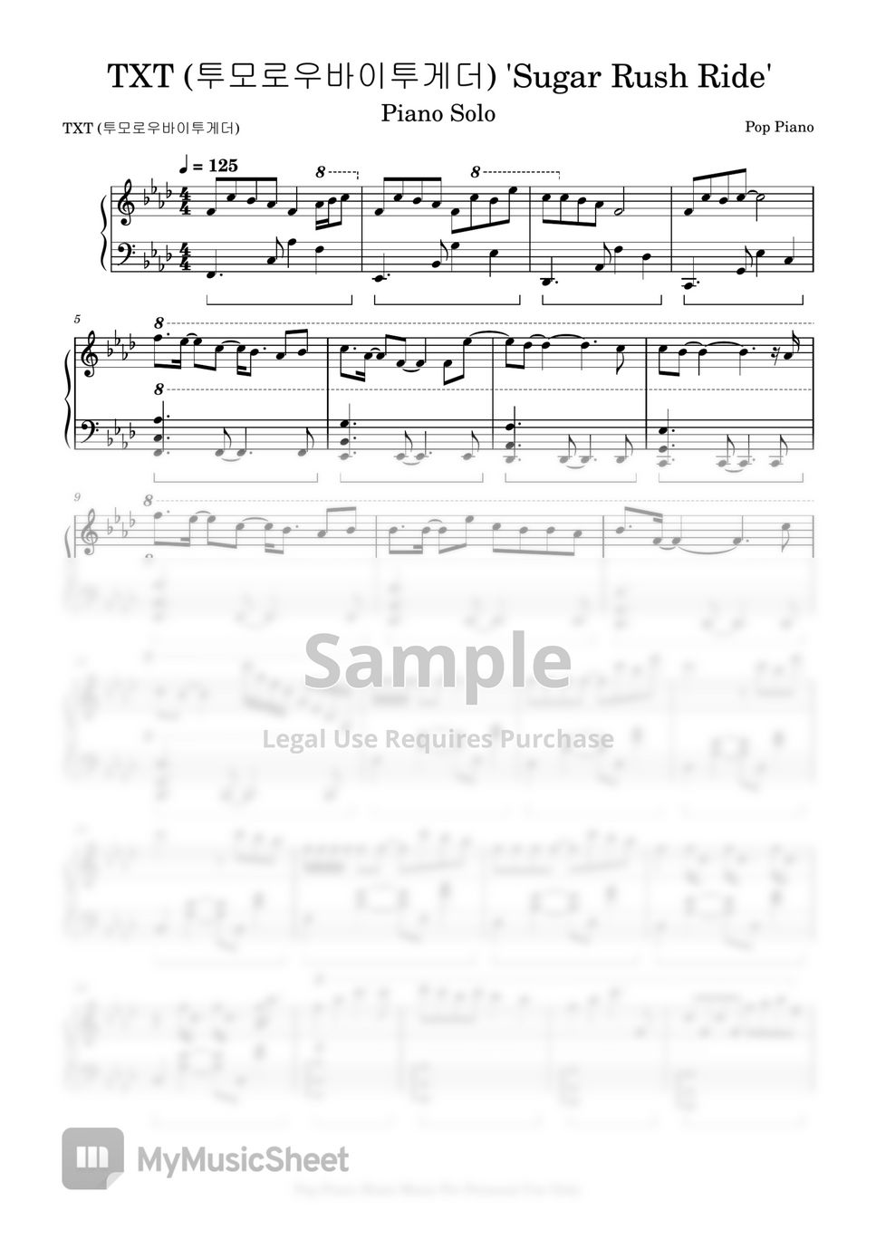 TXT (투모로우바이투게더) - Sugar Rush Ride Sheets by Pop Piano