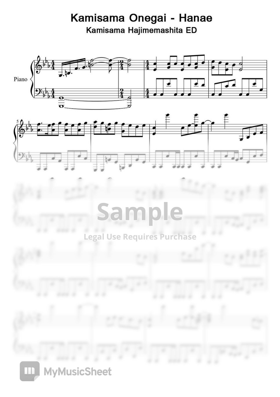 Hanae - Kamisama Onegai - Hanae (Kamisama Hajimemashita ED) Piano ...