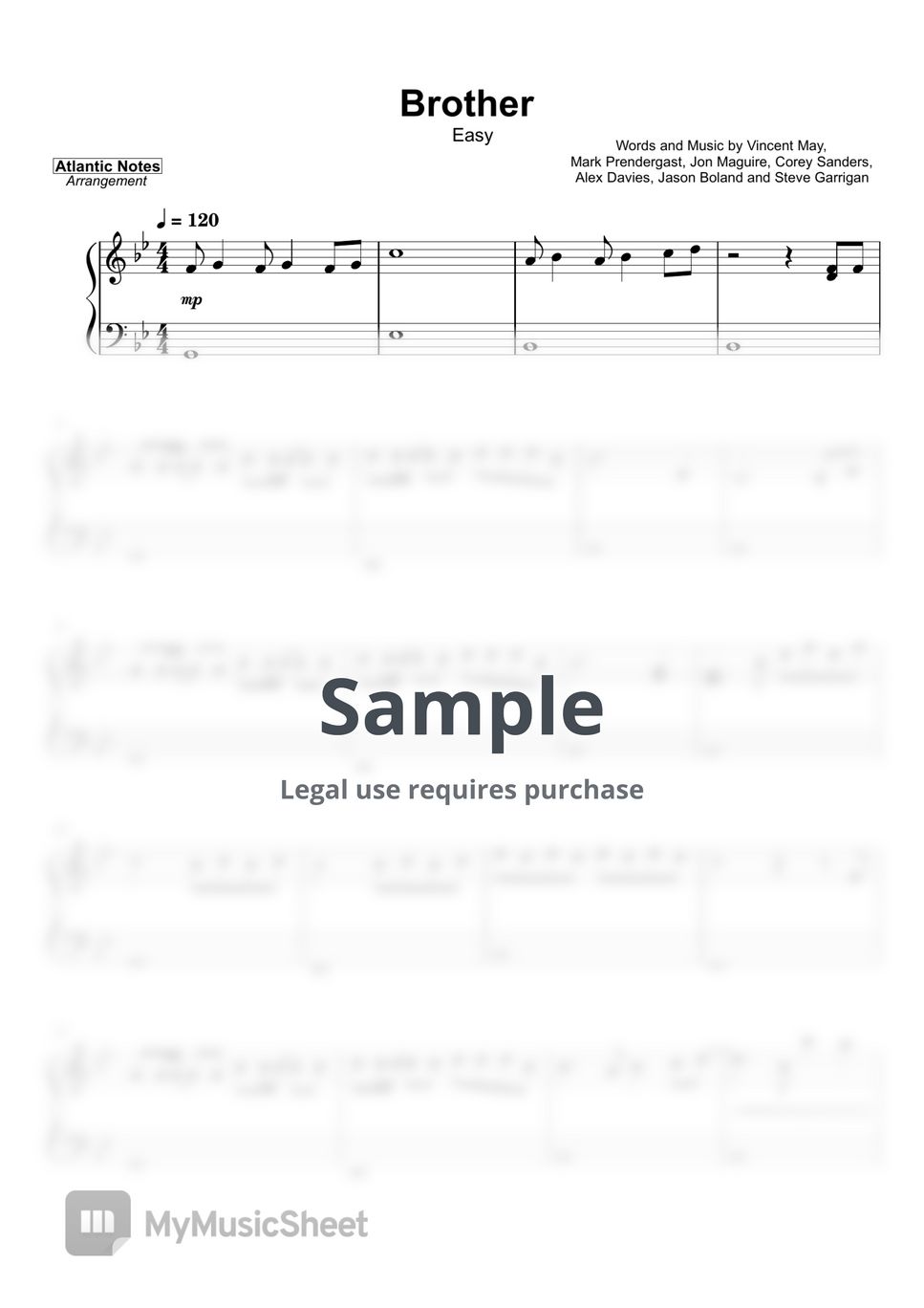 Kodaline - Brother 악보 by Atlantic Notes