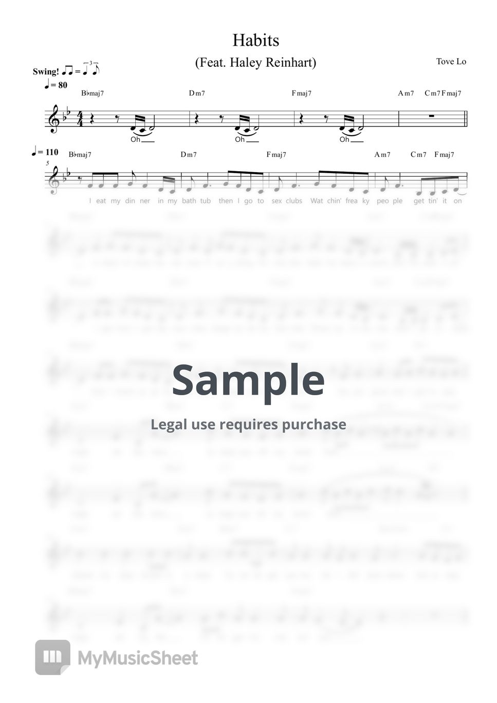 Tove Lo - Habits (Stay High) - Cover by Haley Reinhart Sheets by ...